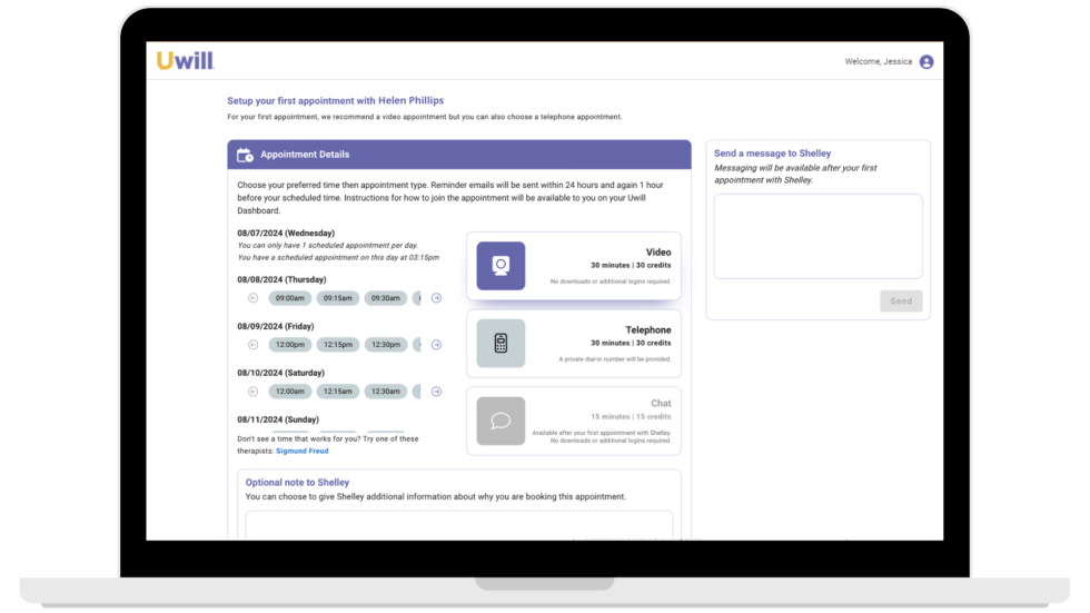 How to Register With Uwill & Book Your First Appointment · Uwill